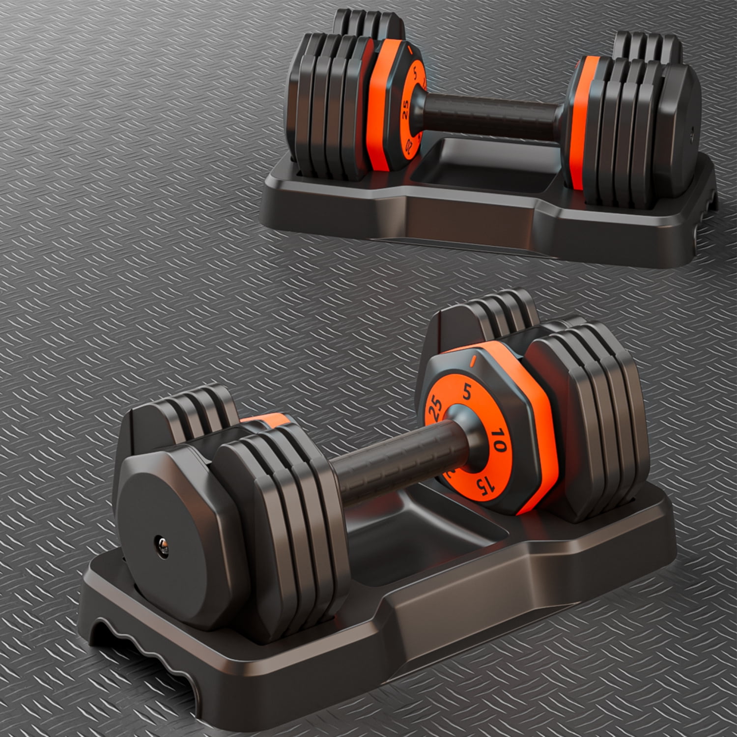 Adjustable 25LB Dumbbell Set - Metal Handle - Full-Body Home Gym ...