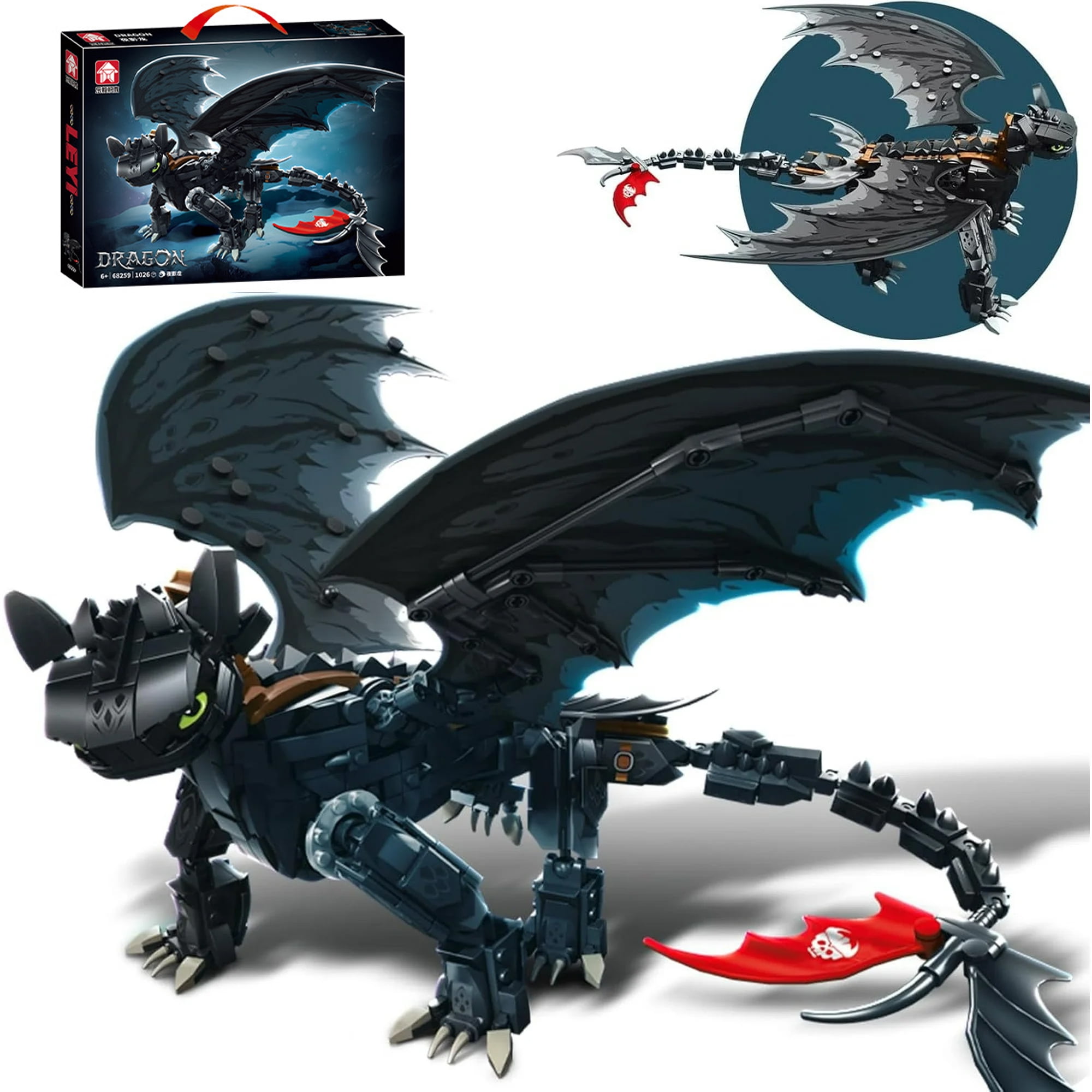 Ideal Black Dragon Building Set, Building Toy Compatible with Lego ...