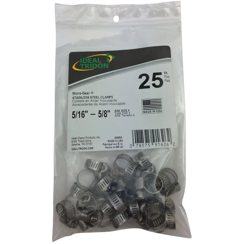 Ideal Tridon Hose Clamps Stainless Steel 7/32 " - Walmart.com