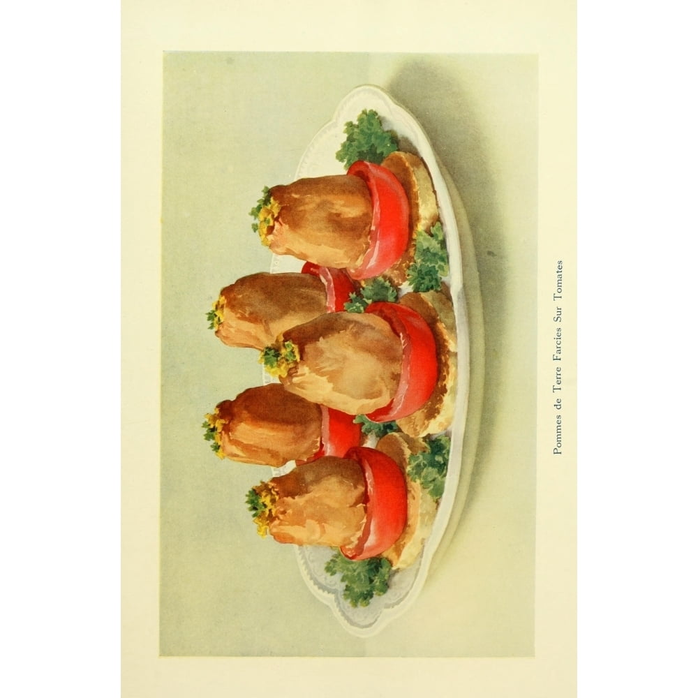 Ideal Cookery Book 1911 Pommes de Terre Farcies sur Tomates Poster ...