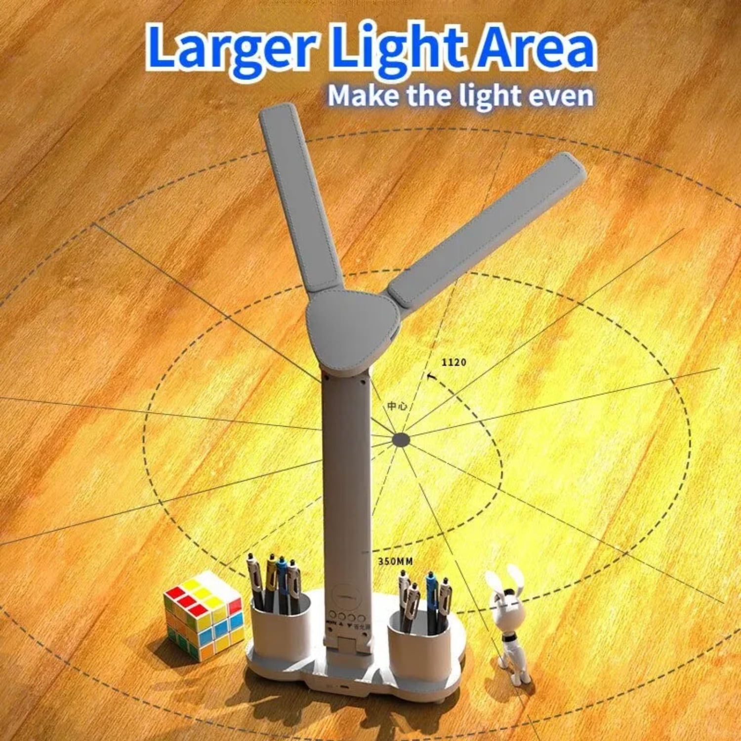 Ideal Foldable Rechargeable LED Clock Table Lamp with Dimmable Eye ...