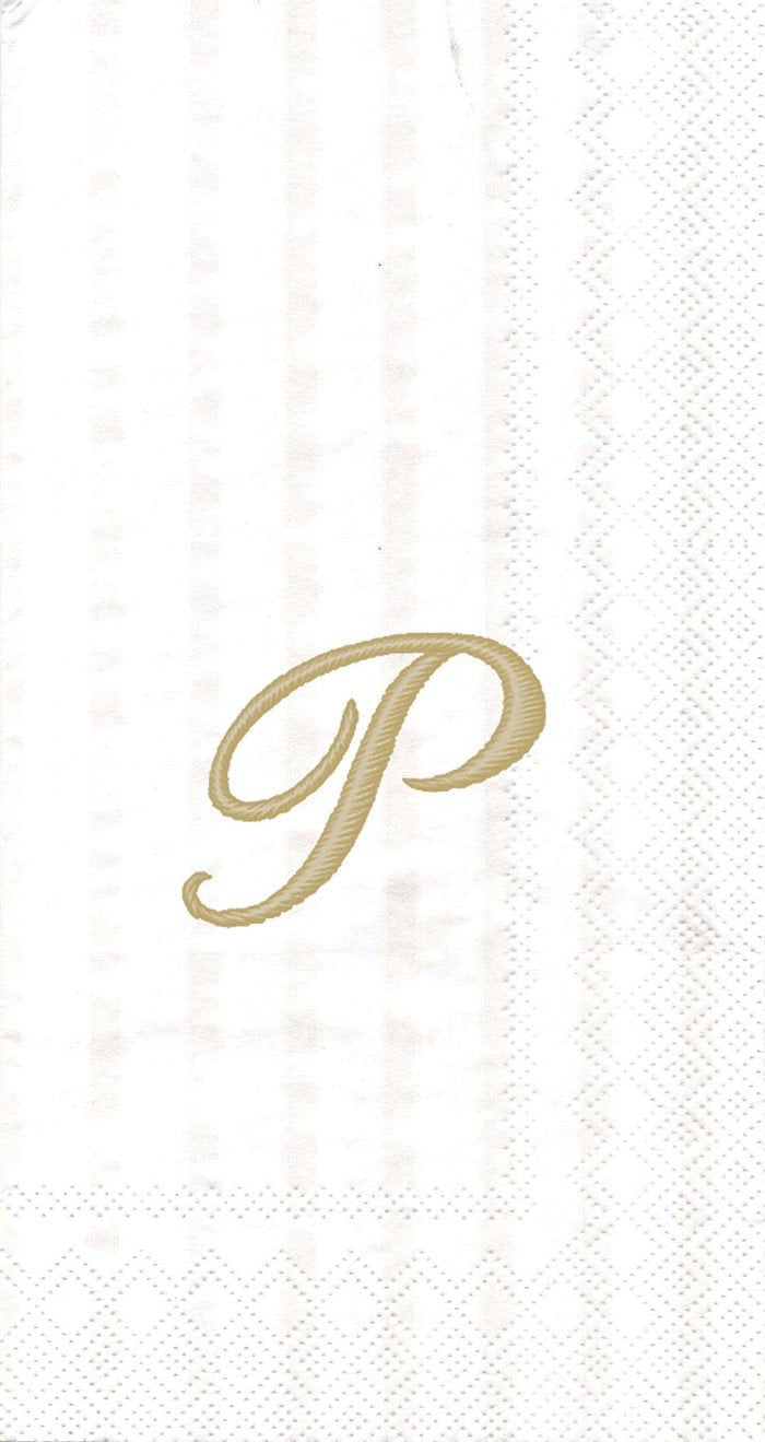 Ideal Home Range 16 Count 3-Ply Letter P Monogram Guest Towels, White ...