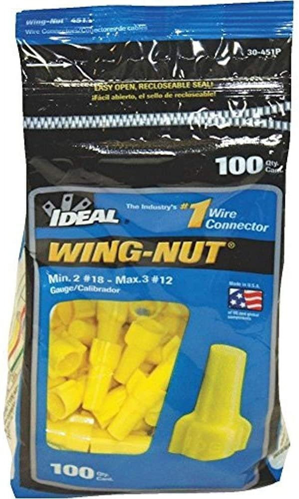 Ideal Industries 30-451P Yellow Wing-Nut Wire Connectors 100 Count ...