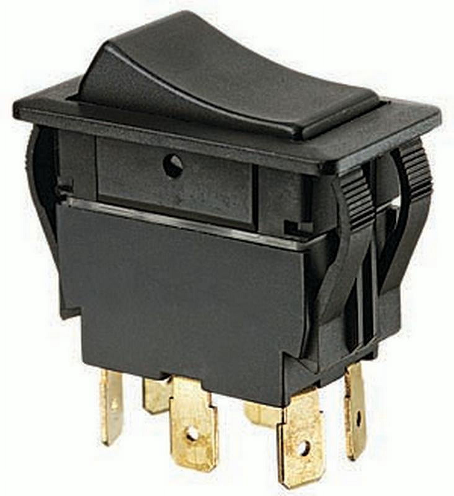 Ideal Rocker Switch - DPDT - ON-OFF-ON - Spade (774040BK) - Walmart.com