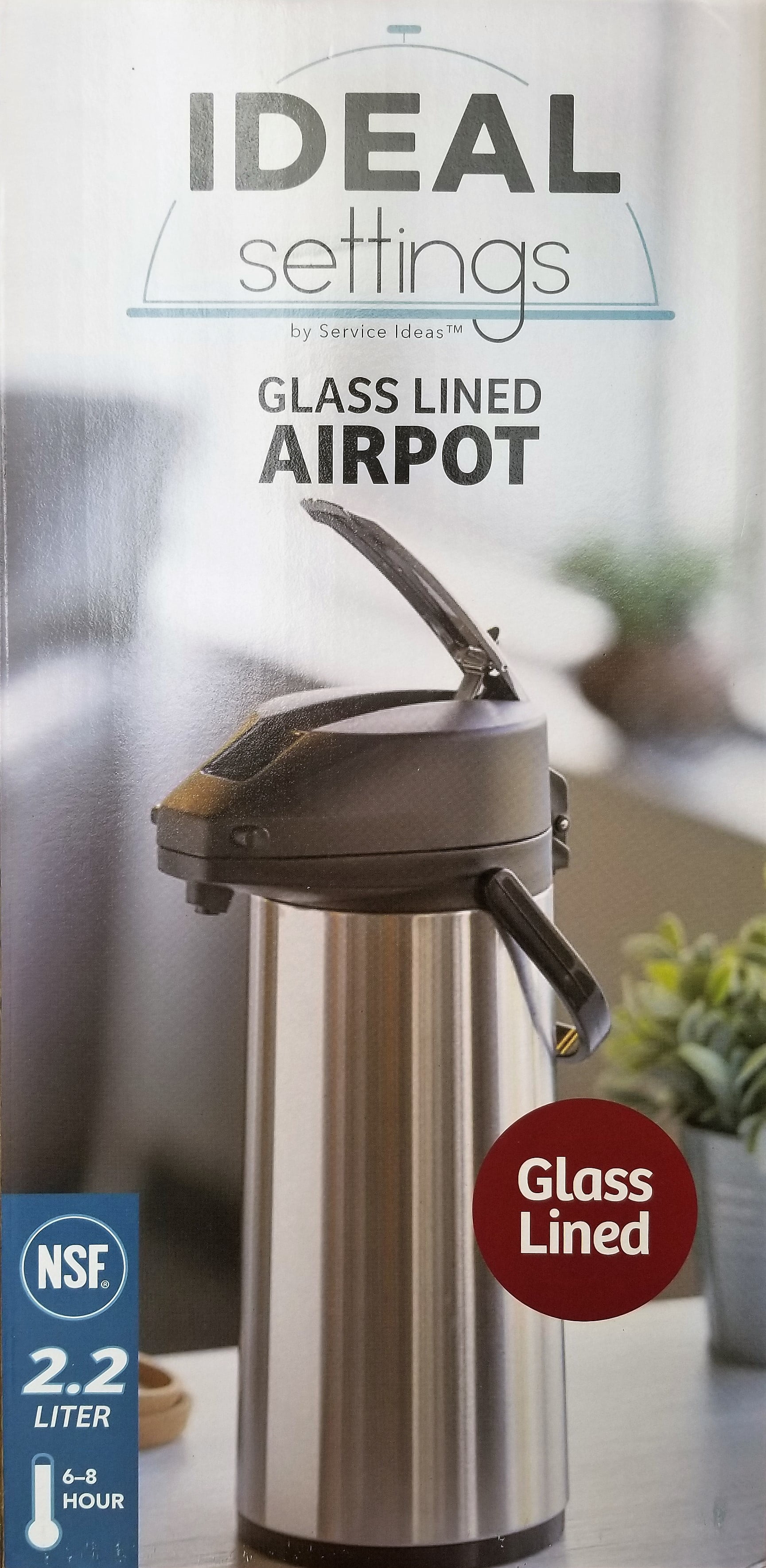 Ideal Settings 2.2L Glass Lined Airpot by Service Ideas - Walmart.com