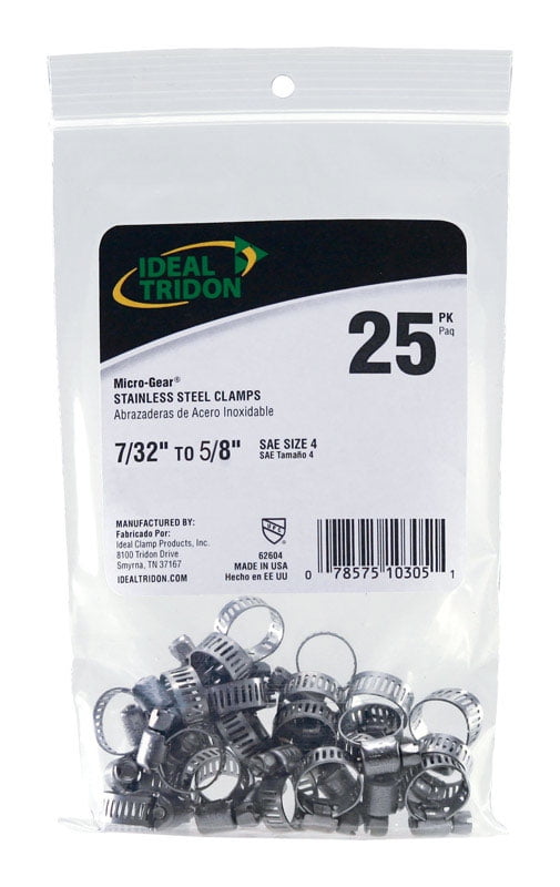 Ideal Clamp Products 6260450 0.21 in. Hose Clamps Stainless Steel - 25 ...