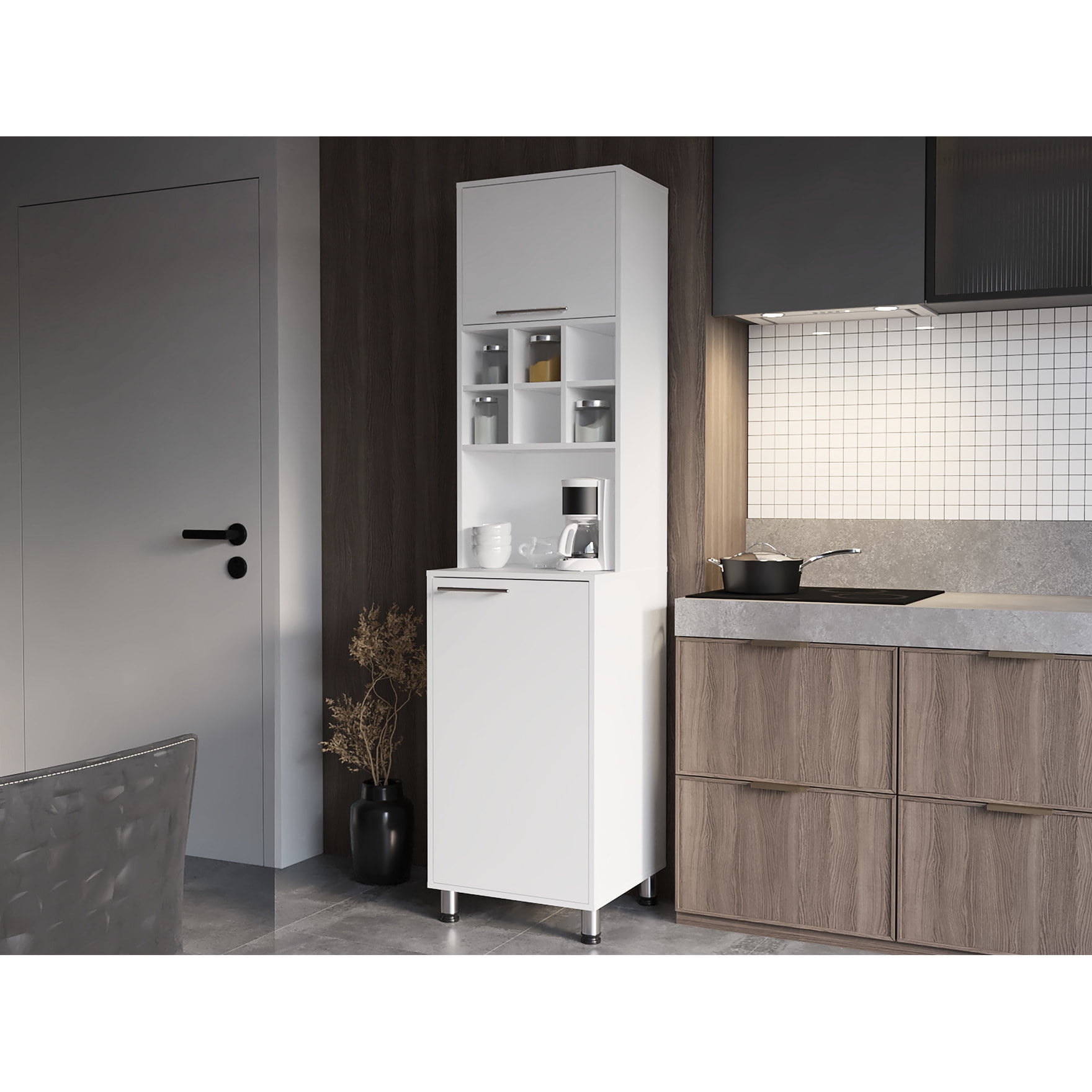Ideal for Small Appliances - Vertical Kitchen Pantry with Pneumatic Arm ...