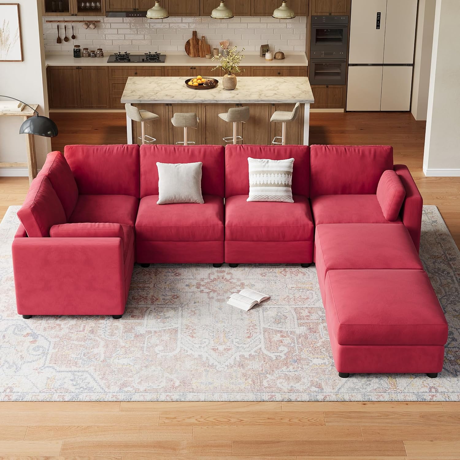 IdealHouse 138" Oversized Modular Sectional Sofa, U Shaped Convertible ...