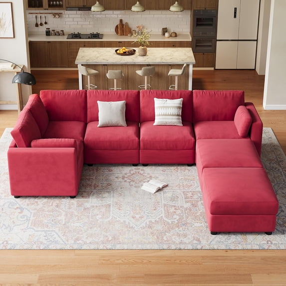 IdealHouse 138" Oversized Modular Sectional Sofa, U Shaped Convertible ...