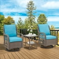 IdealHouse 3-Piece Wicker Patio Swivel Rocker Set - 2 Outdoor Glider ...