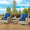 IdealHouse 3-Piece Wicker Patio Swivel Rocker Set - 2 Outdoor Glider ...