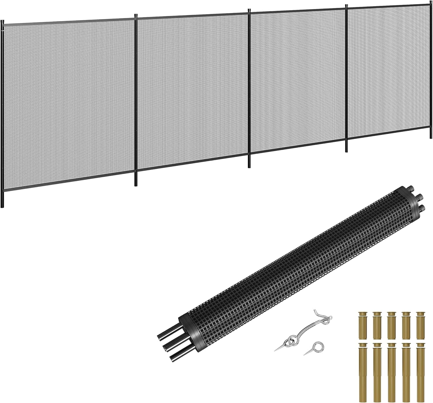 IdealHouse 4' x 12' Swimming Pool Fence for Inground Pools, Easy DIY ...