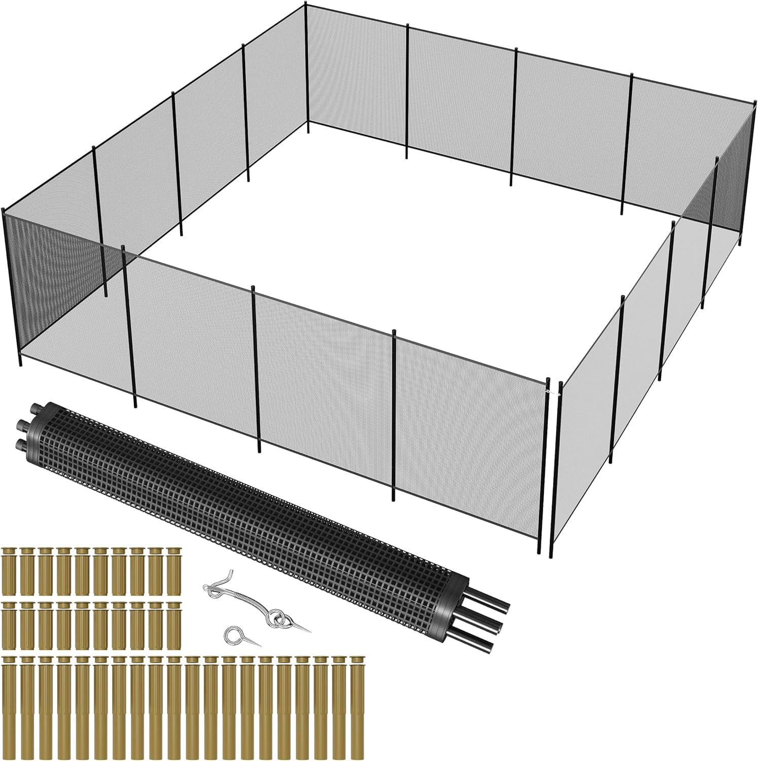IdealHouse 4' x 48' Swimming Pool Fence for Inground Pools, Easy DIY ...