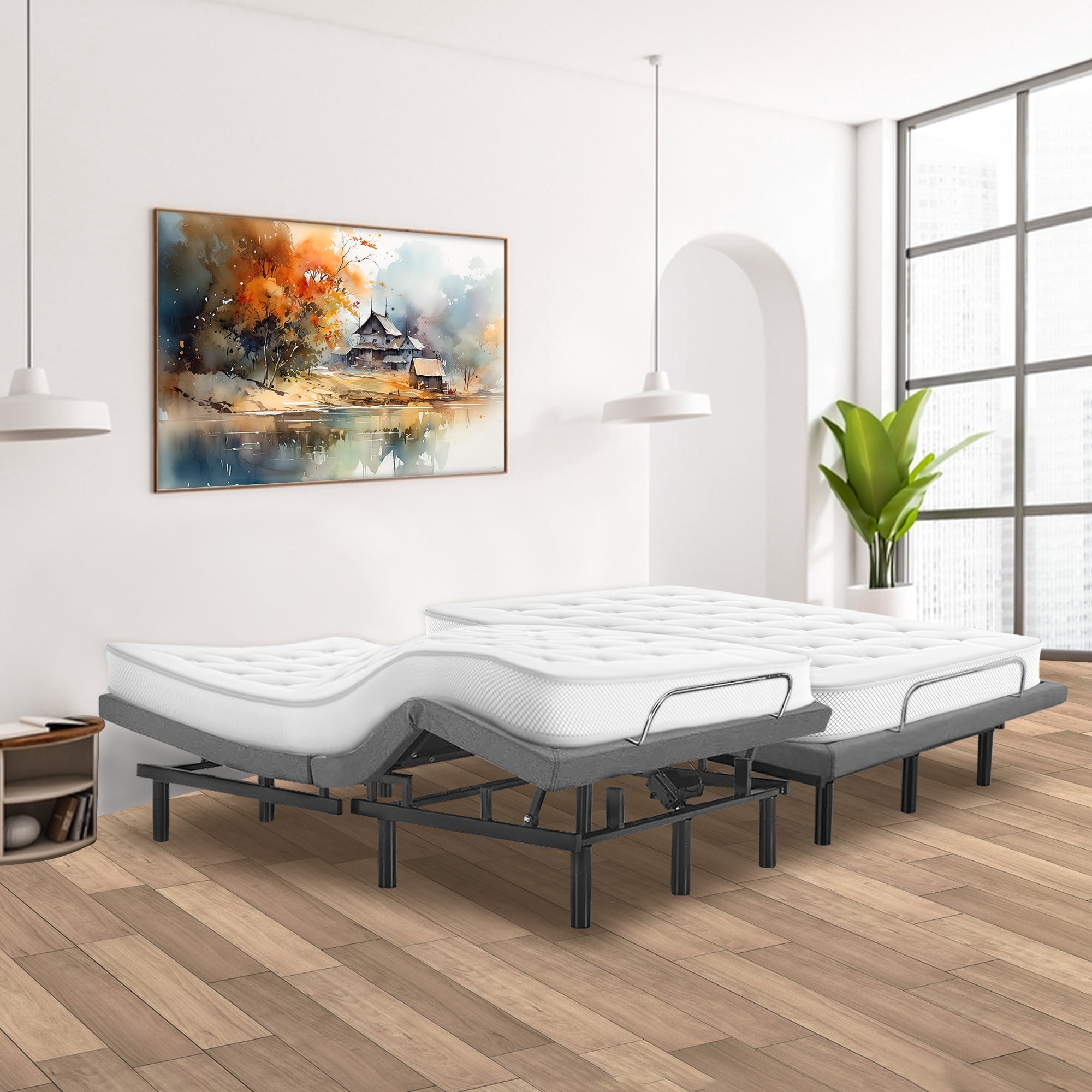 Idealbase Adjustable Bed Base with Remote, Head & Foot Incline, Massage ...