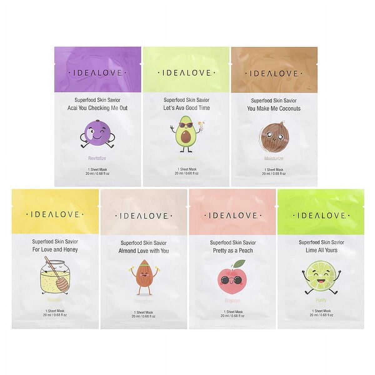 Idealove, Superfood Skin Savior Variety Pack, 7 Beauty Sheet Masks, 0. ...