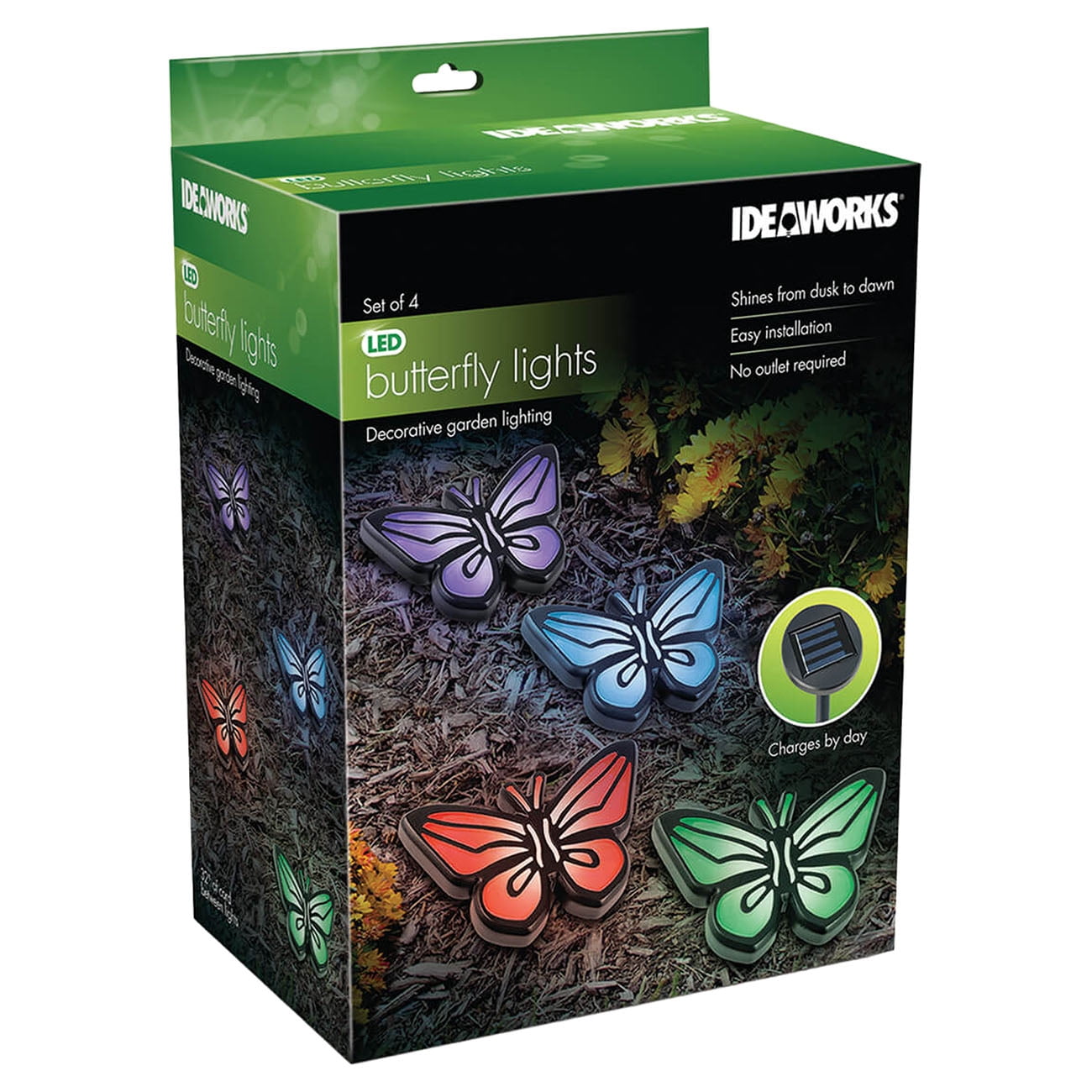 Ideaworks LED Butterfly Lights 4pk Solar Powered Dusk to Dawn - Walmart.com