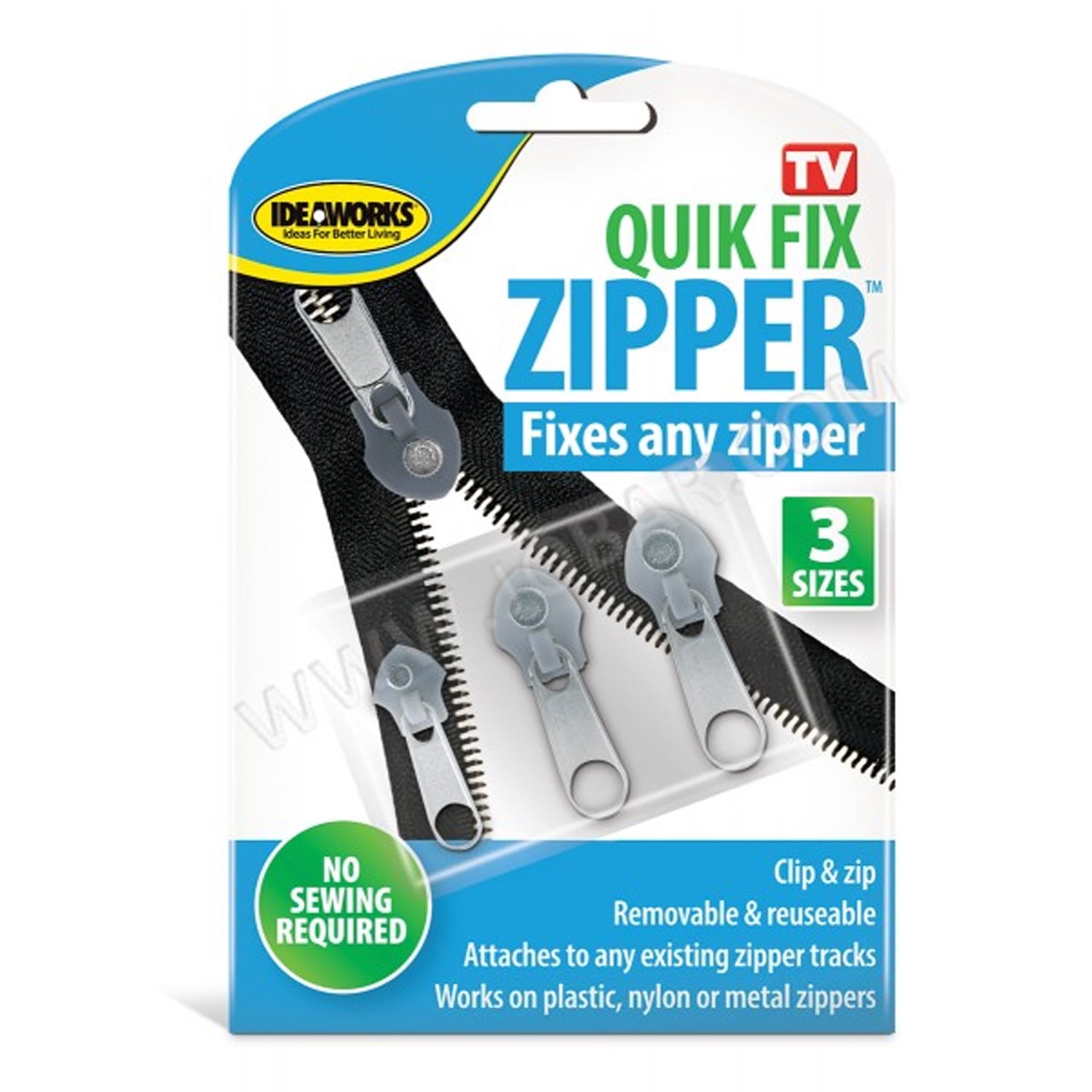 Qwik Fix – Instant Zipper Repair Kit, Set of 3 – Silver – Polypropylene ...