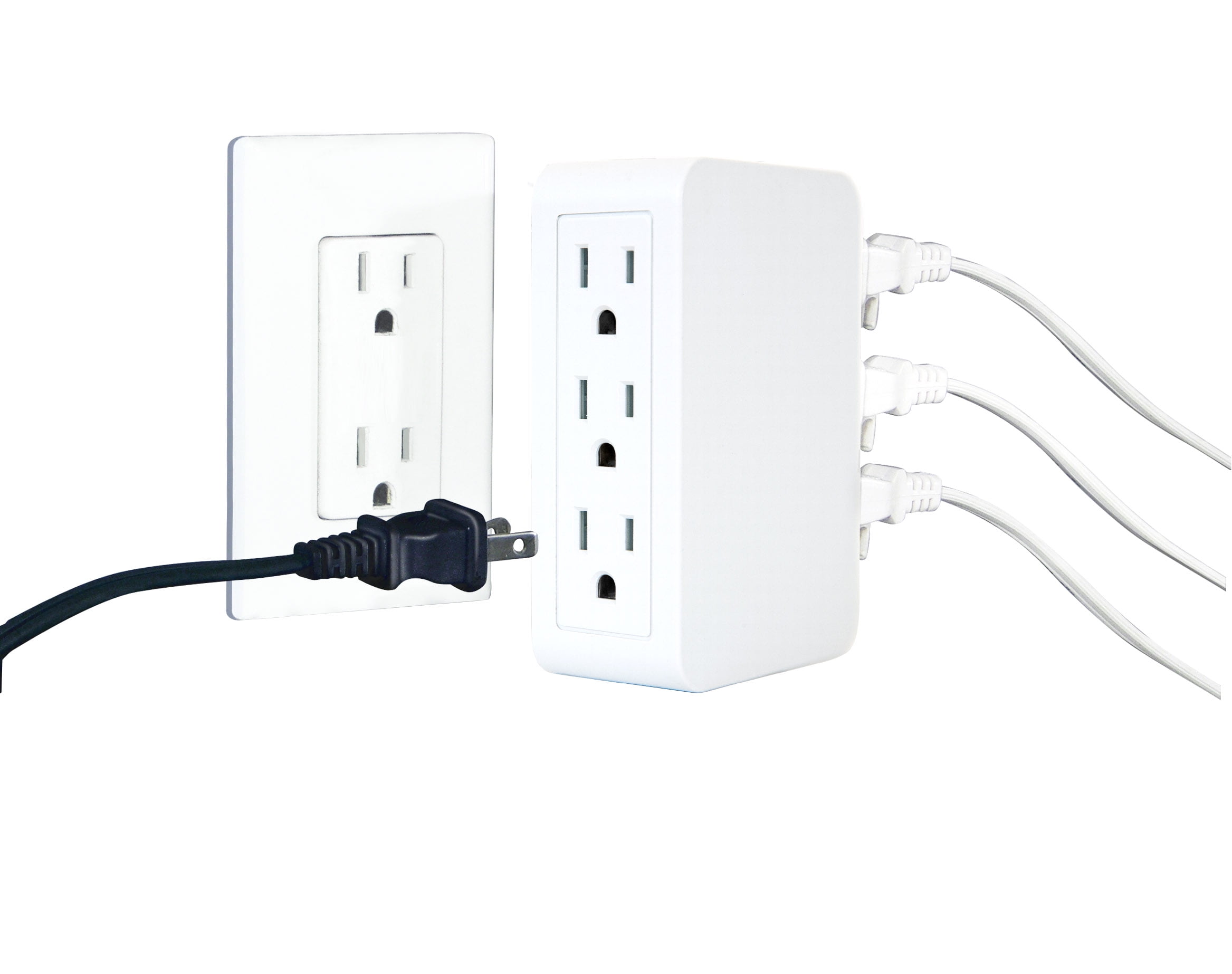 Ideaworks Set of 2- Slim Multi Plug Outlets 8323 - Walmart.com