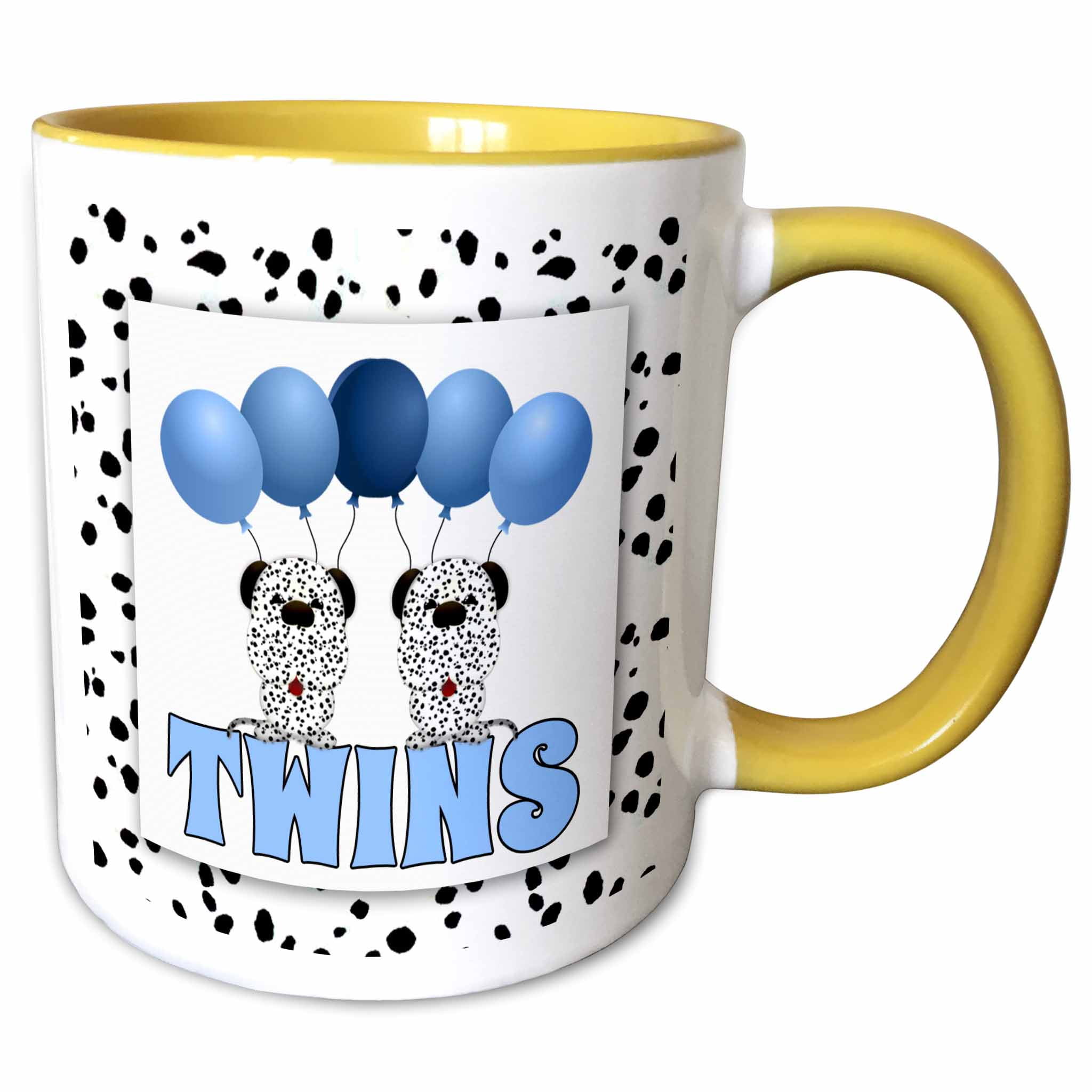 Identical Twins Boys Dalmatians with Balloons in Blue and White 11oz ...