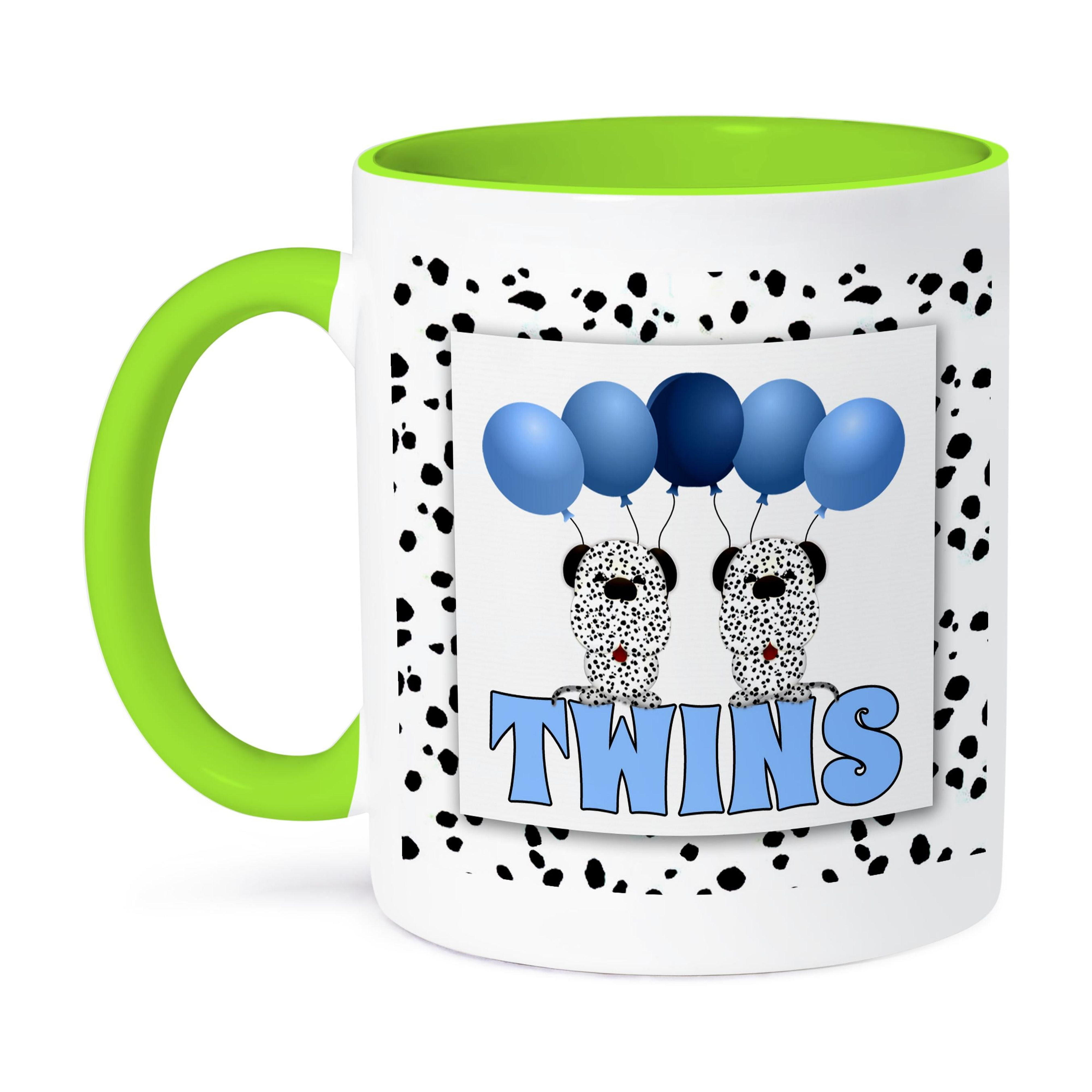 3dRose, Identical Twins Boys Dalmatians with Balloons in Blue and White ...