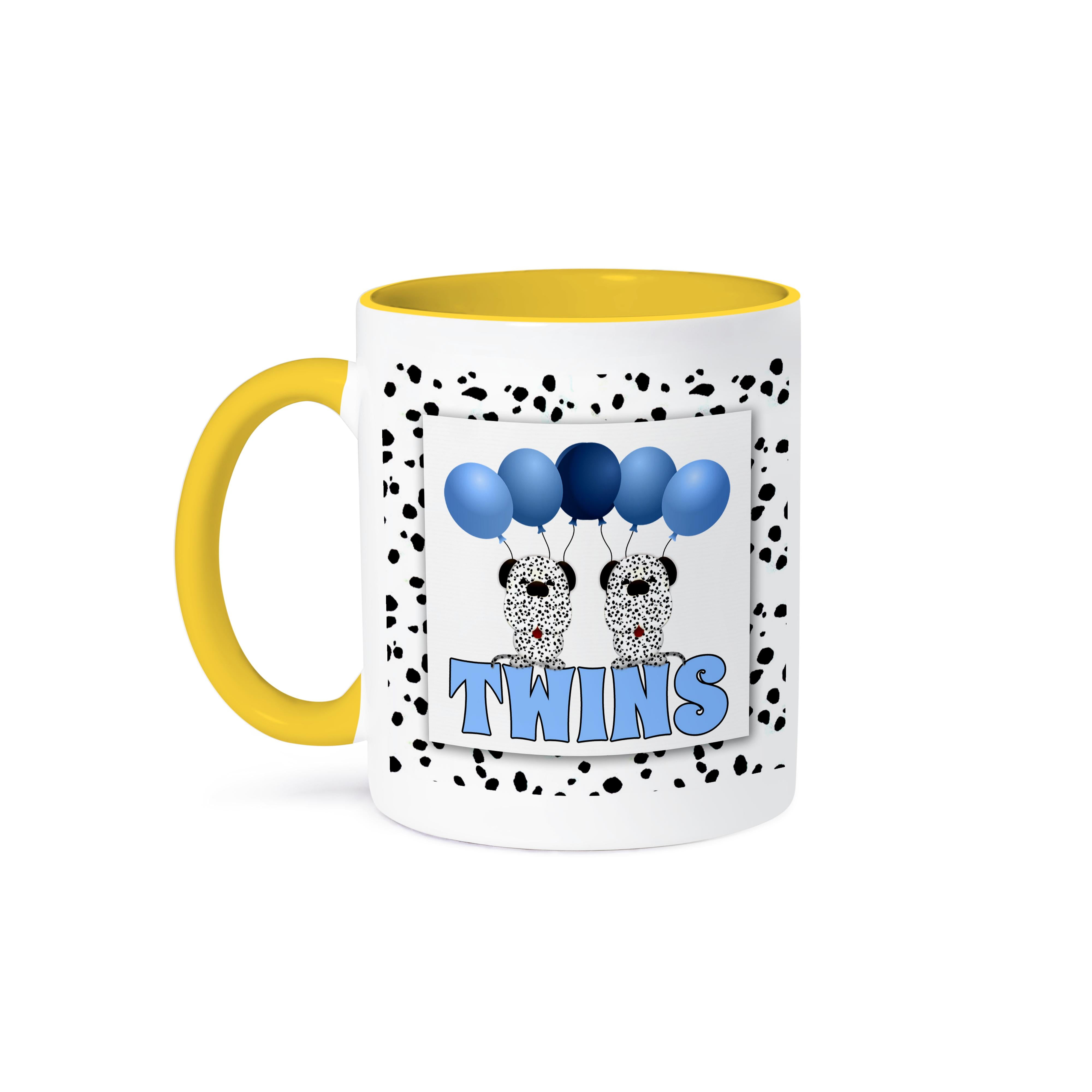 3dRose, Identical Twins Boys Dalmatians with Balloons in Blue and White ...