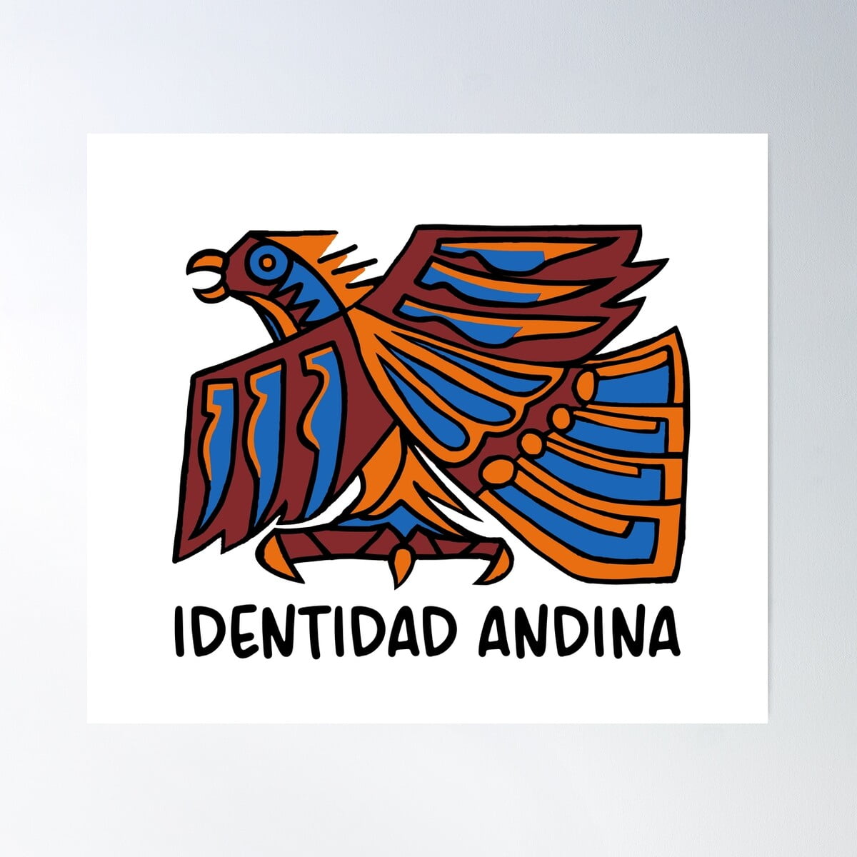 Identidad Andina Inca Condor Indigenous Design Poster Wall Art, Modern ...