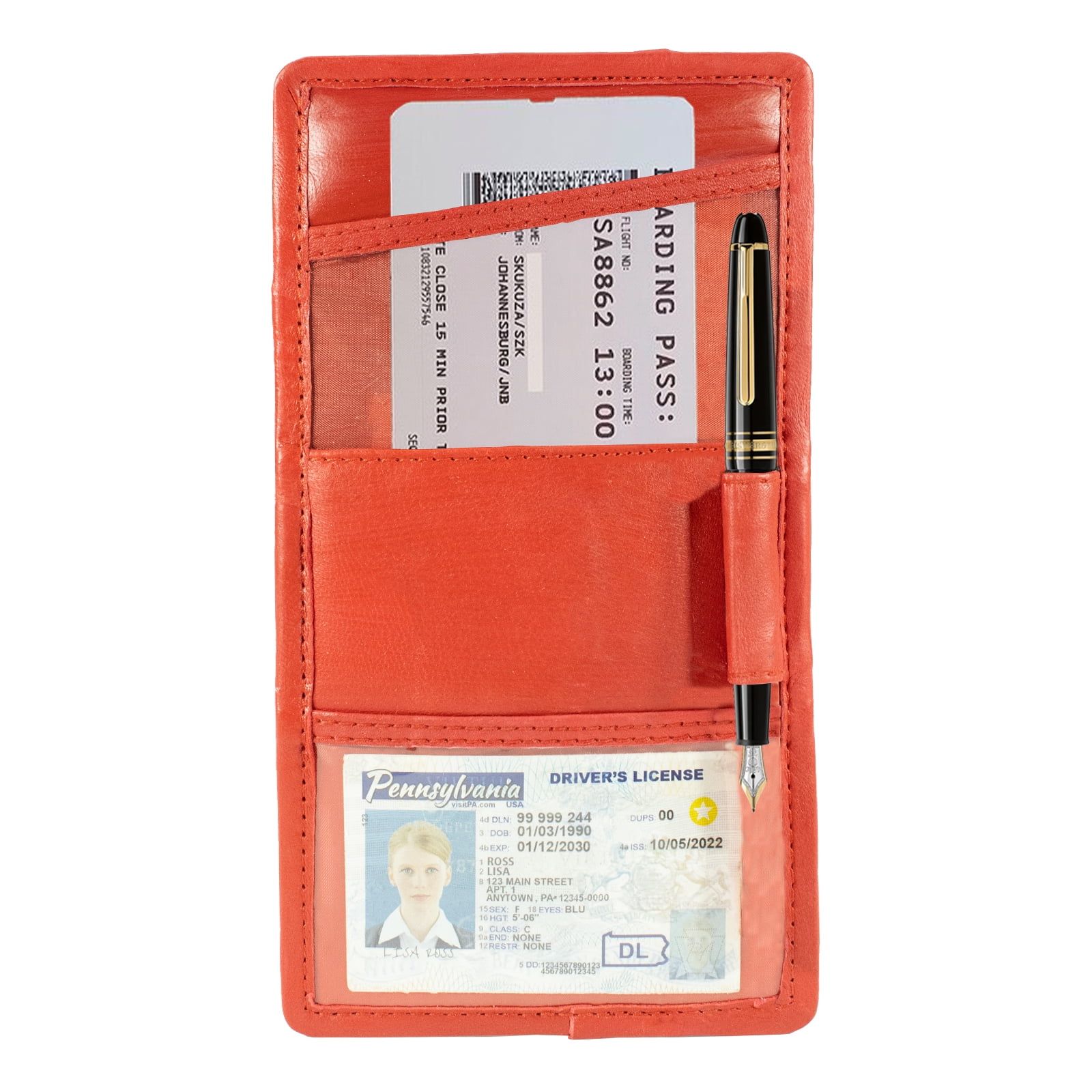 Identification Boarding Pass ID Holder Travel Passport Wallet , Genuine ...