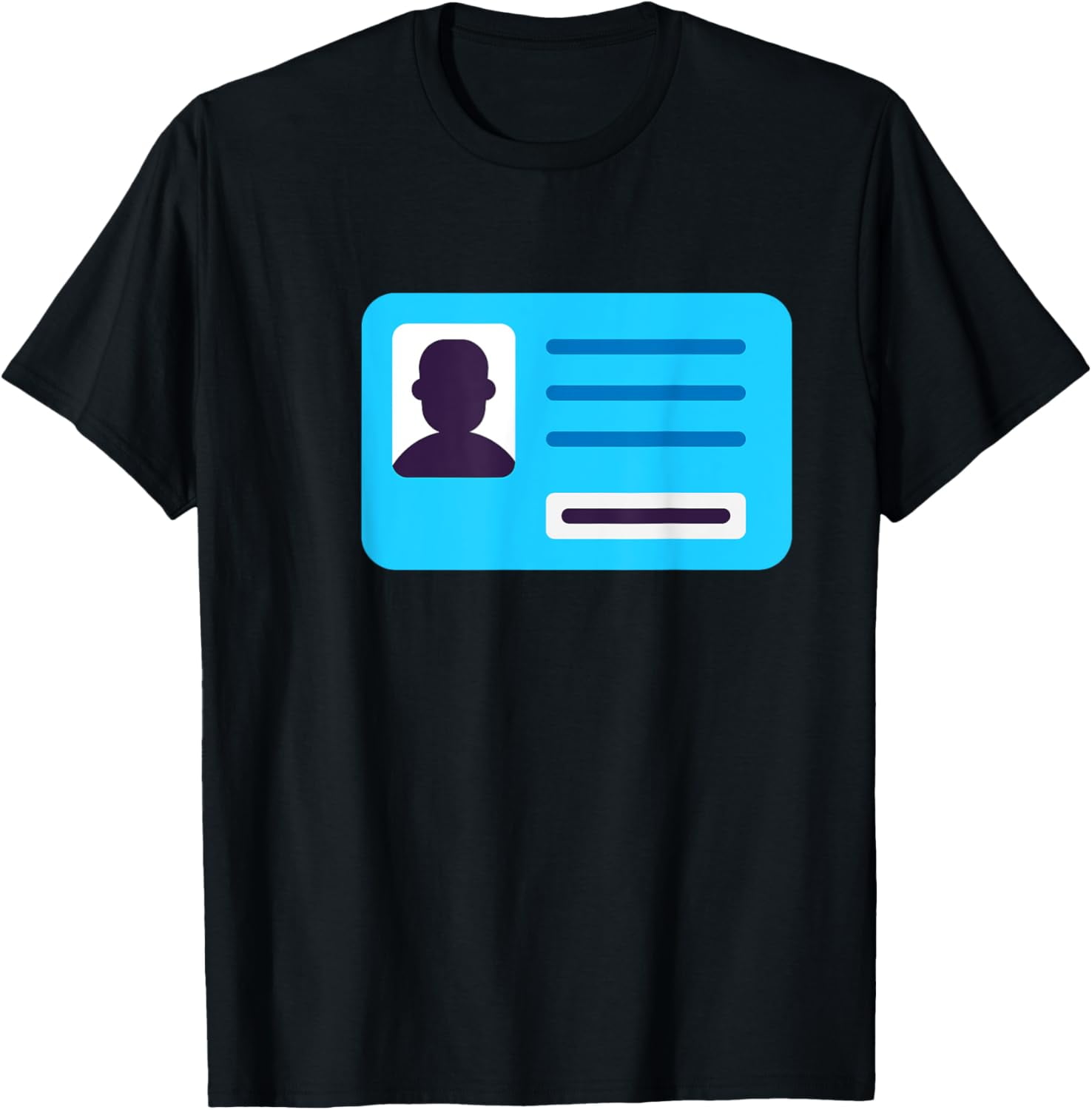 Identification Card Costume T-Shirt men and women can wear, black ...