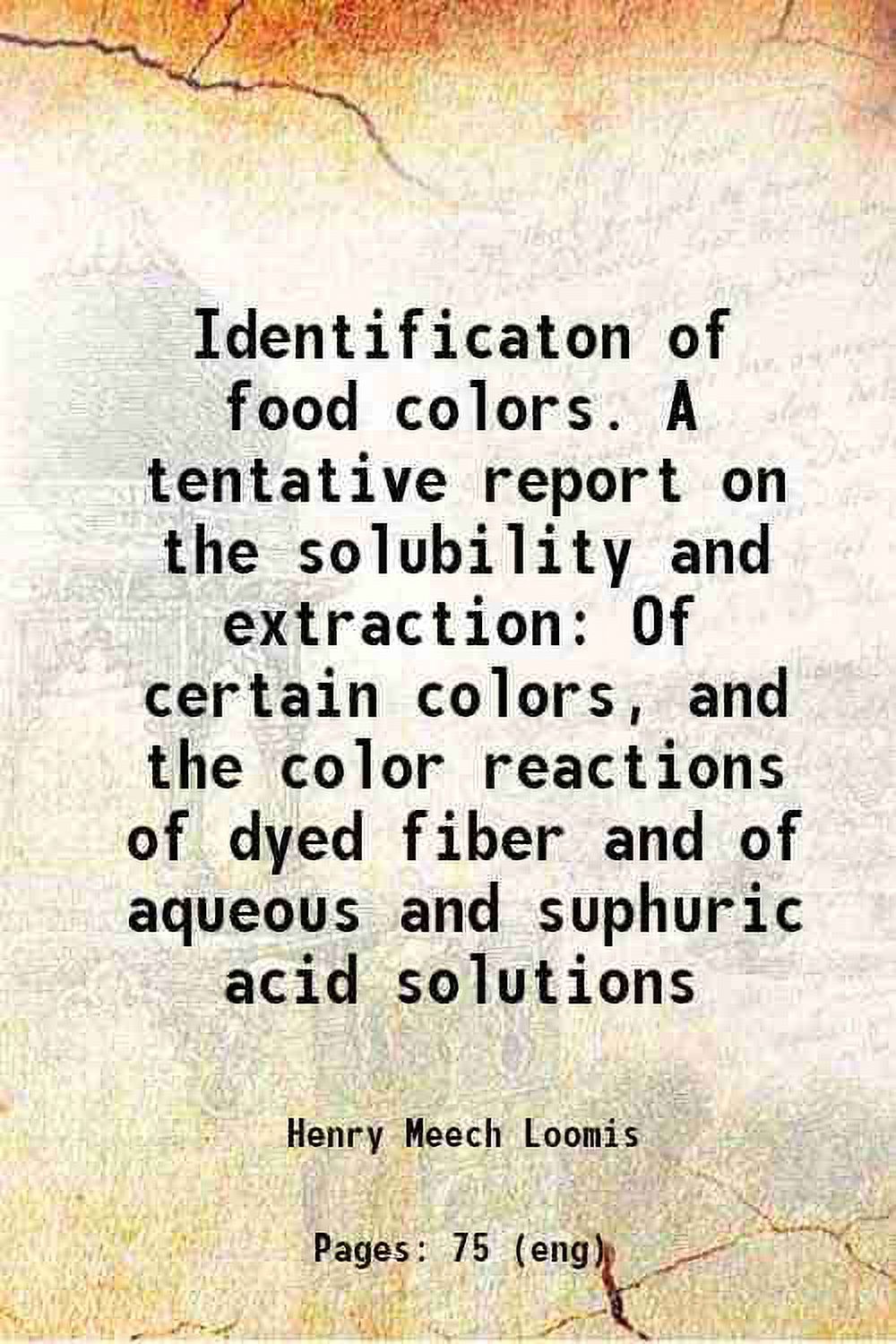 Identificaton of food colors. A tentative report on the solubility and ...