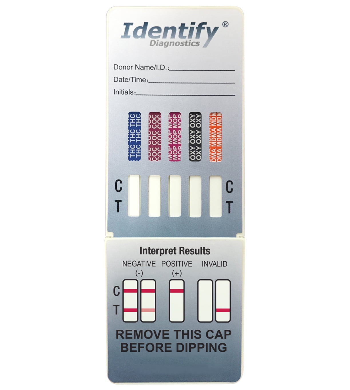 Identify Diagnostics 10 Panel Drug Test Dip Card - 5 Pack - CLIA Waived ...