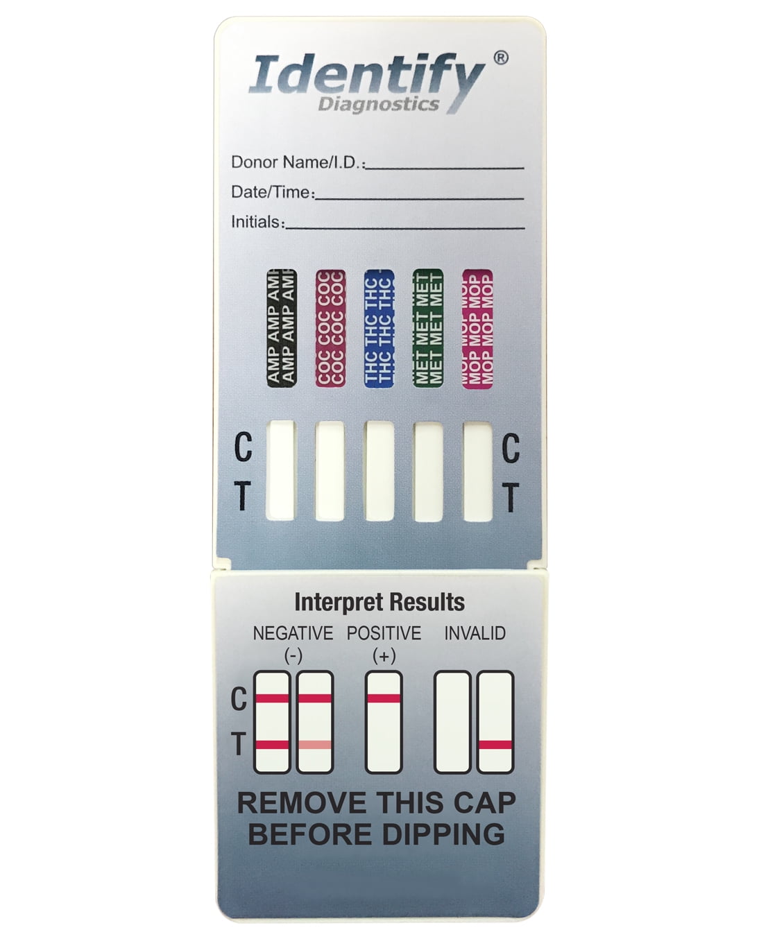 Identify Diagnostics 5 Panel Drug Test Dip Card - 5 Pack - CLIA Waived ...