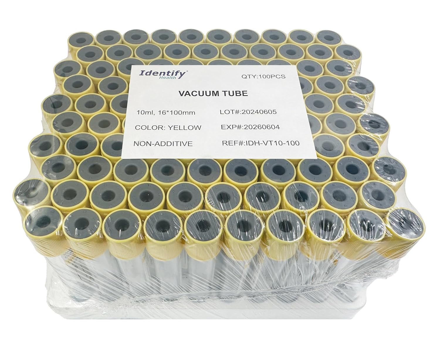 Identify Health Vacuum Urine Specimen Tubes | 500 Pack | 10 ML Non ...