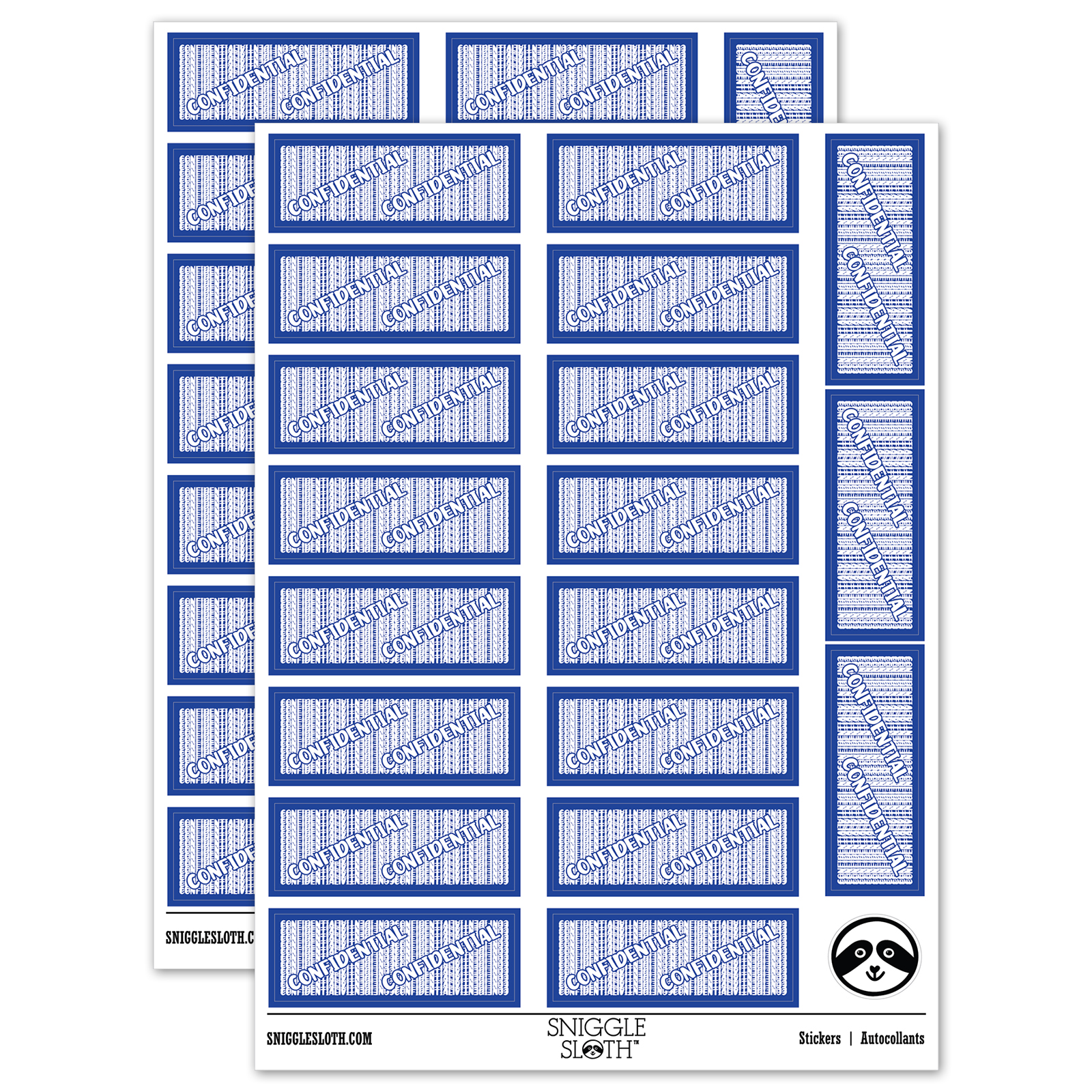 Identity Theft Protection Confidential Sticker Set - Dark Blue - Matte ...