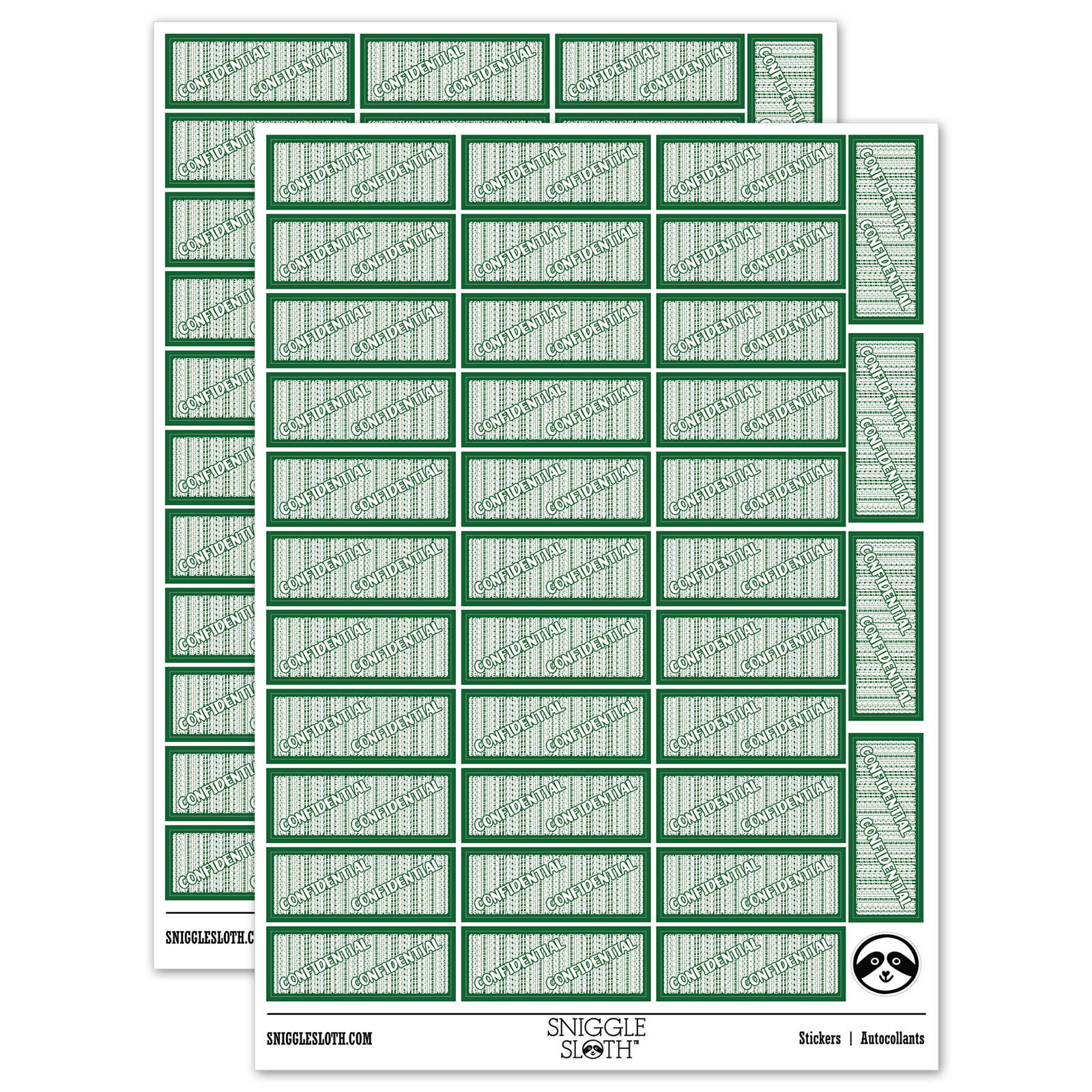 Identity Theft Protection Confidential Sticker Set - Dark Green - Matte ...