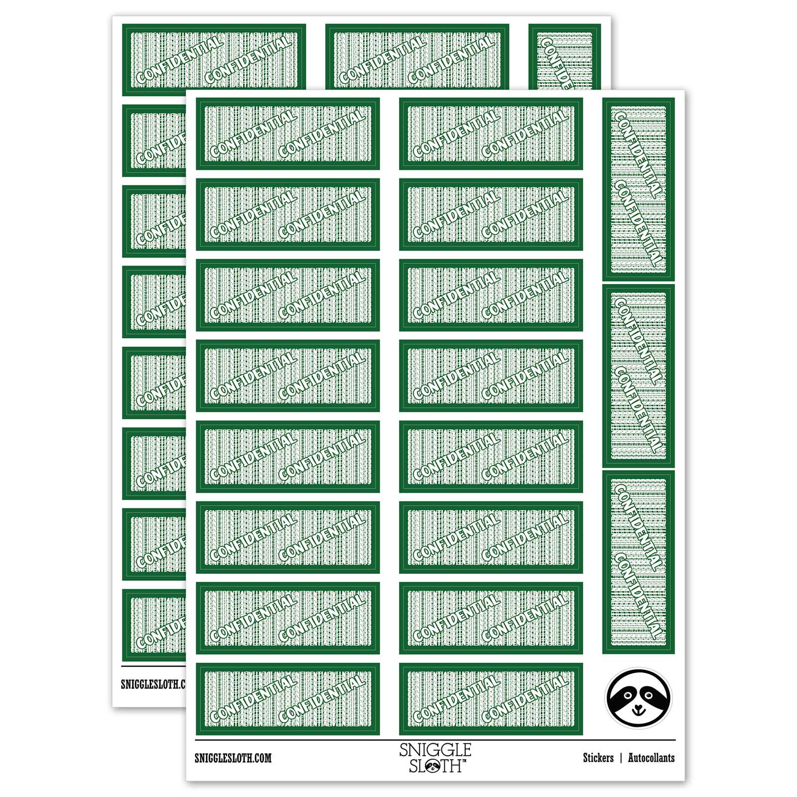 Identity Theft Protection Confidential Sticker Set - Dark Green - Matte ...