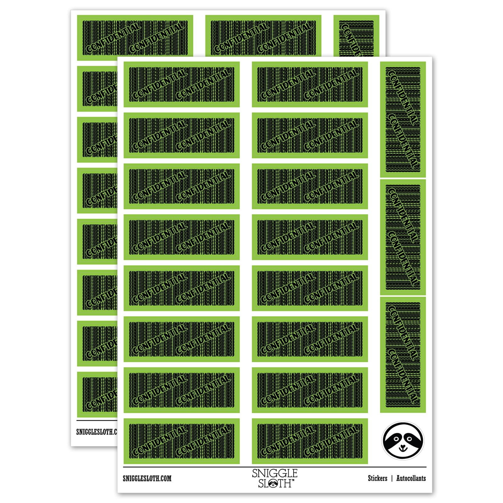 Identity Theft Protection Confidential Sticker Set - Light Green ...