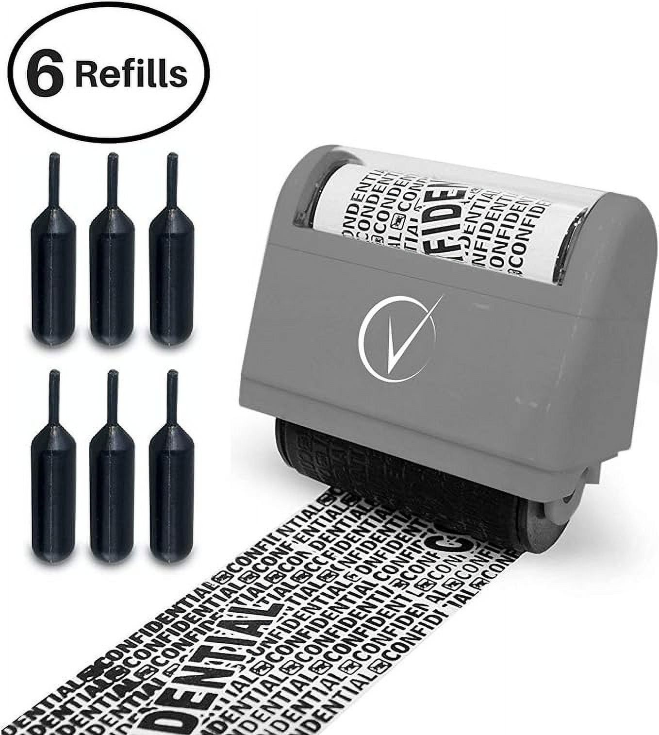 Identity Theft Protection Roller Stamps Wide Kit, Including 6-Pack ...