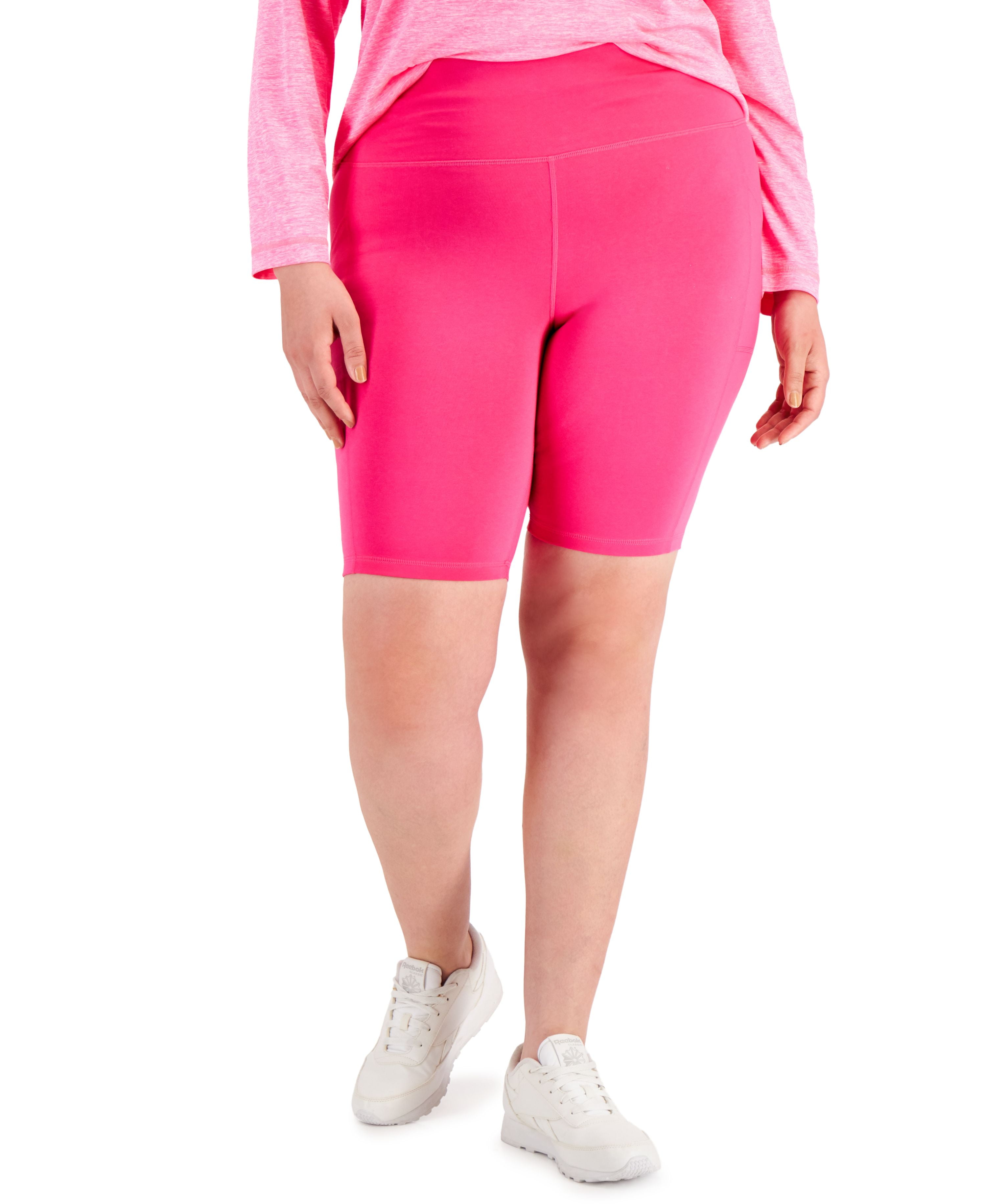 Ideology Plus Size Bike Shorts Fiery Pink 1X - Walmart.com