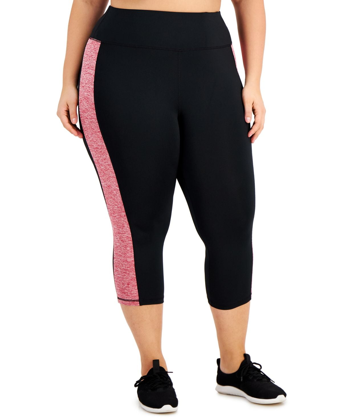 Ideology Women's Plus Colorblocked Capri Leggings Black Size 1X ...