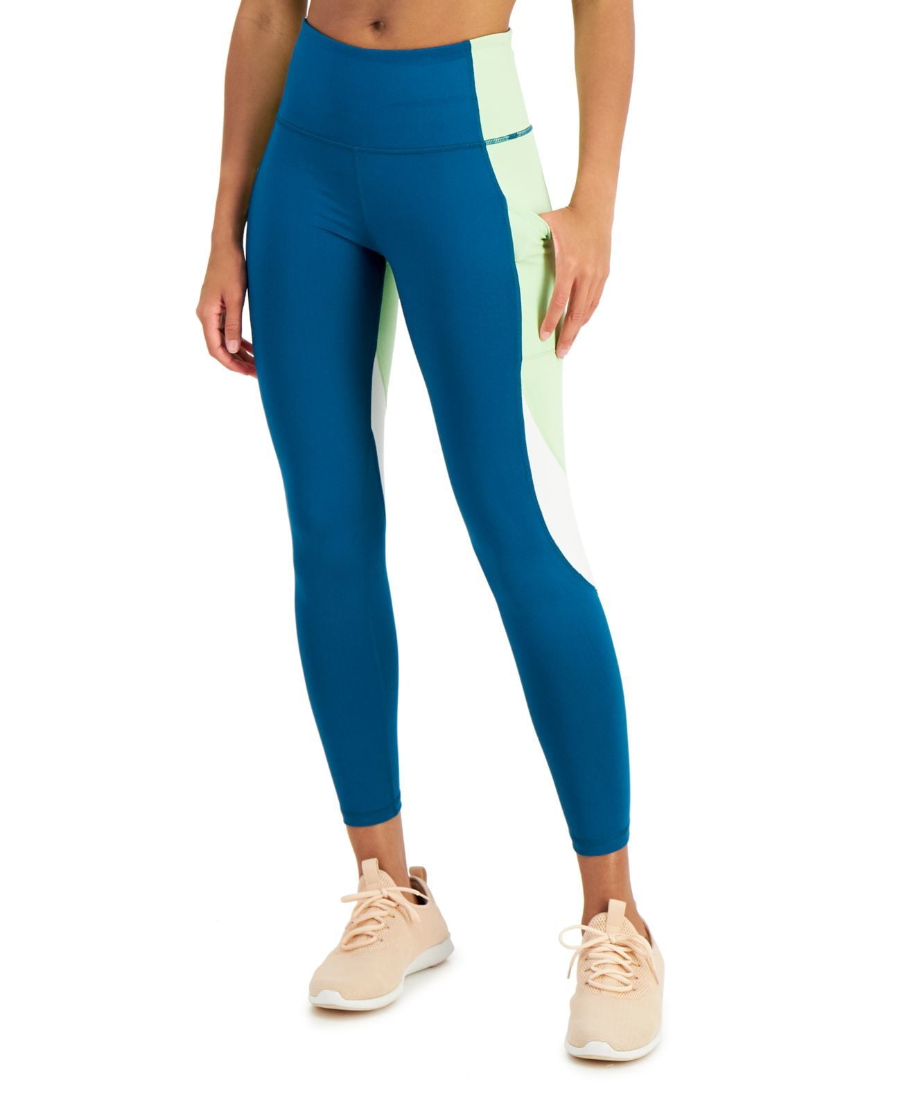 Ideology Womens Activewear Colorblock 7/8 Leggings;X-Small - Walmart.com