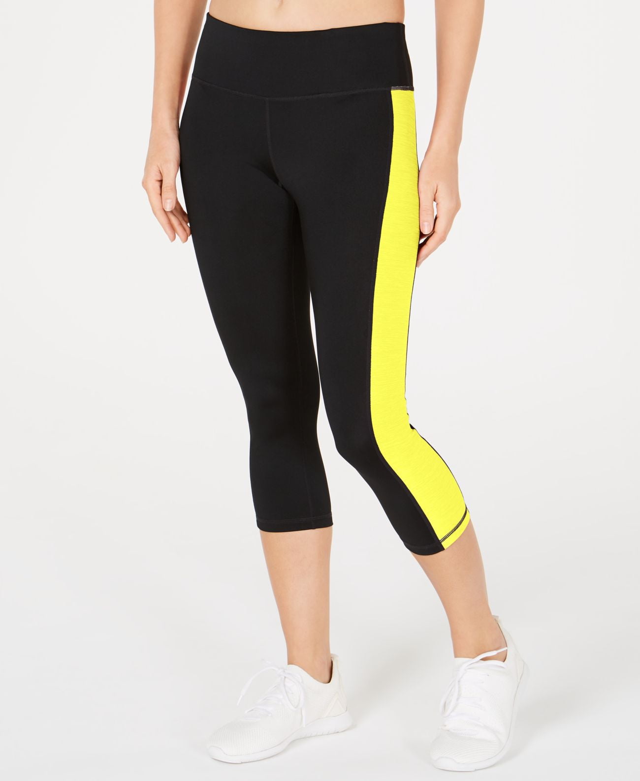 Ideology Womens Activewear Colorblocked Cropped Leggings;Medium ...