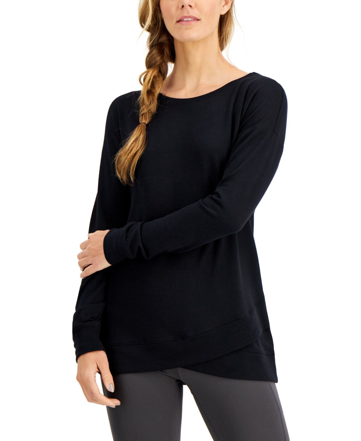 Ideology Womens Crossover-Hem Top;Large - Walmart.com