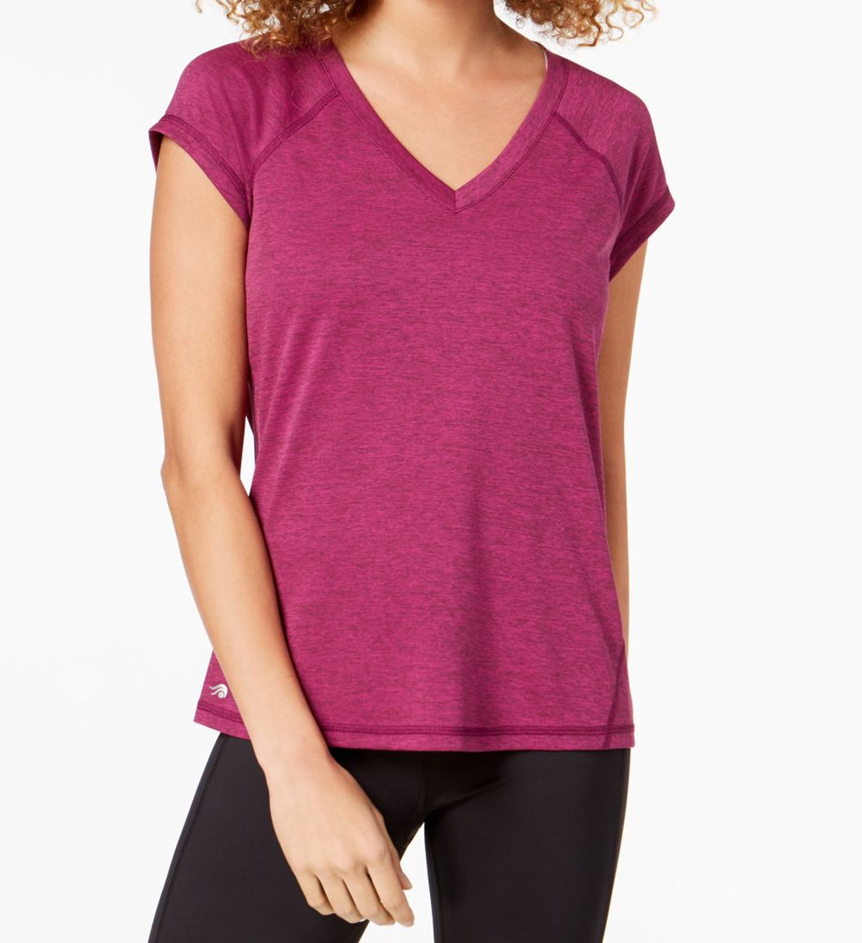 Ideology Womens Essential Rapidry Heathered Performance V Neck Top;XS ...