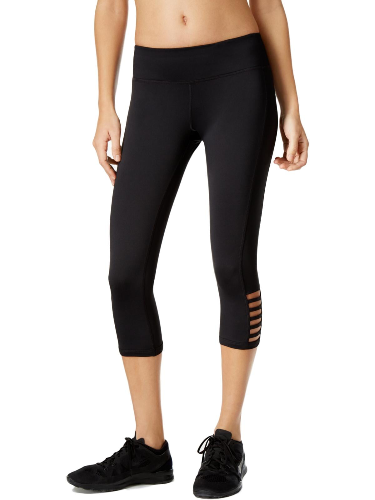 Ideology Womens Laser Cut Cropped Athletic Leggings - Walmart.com