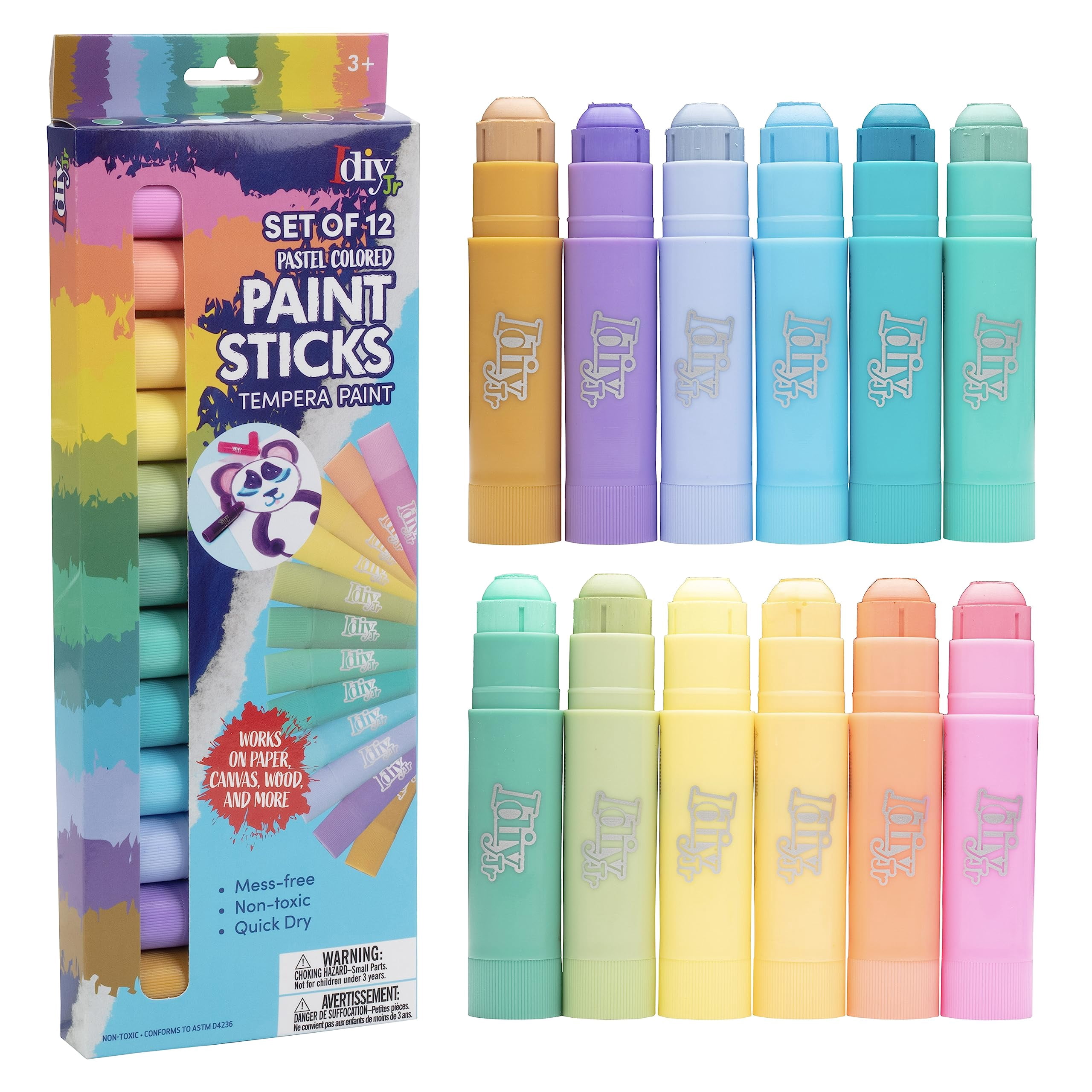 Idiy Tempera Paint Sticks (12 pack BSL1 Pastel Colors)-Classroom School ...