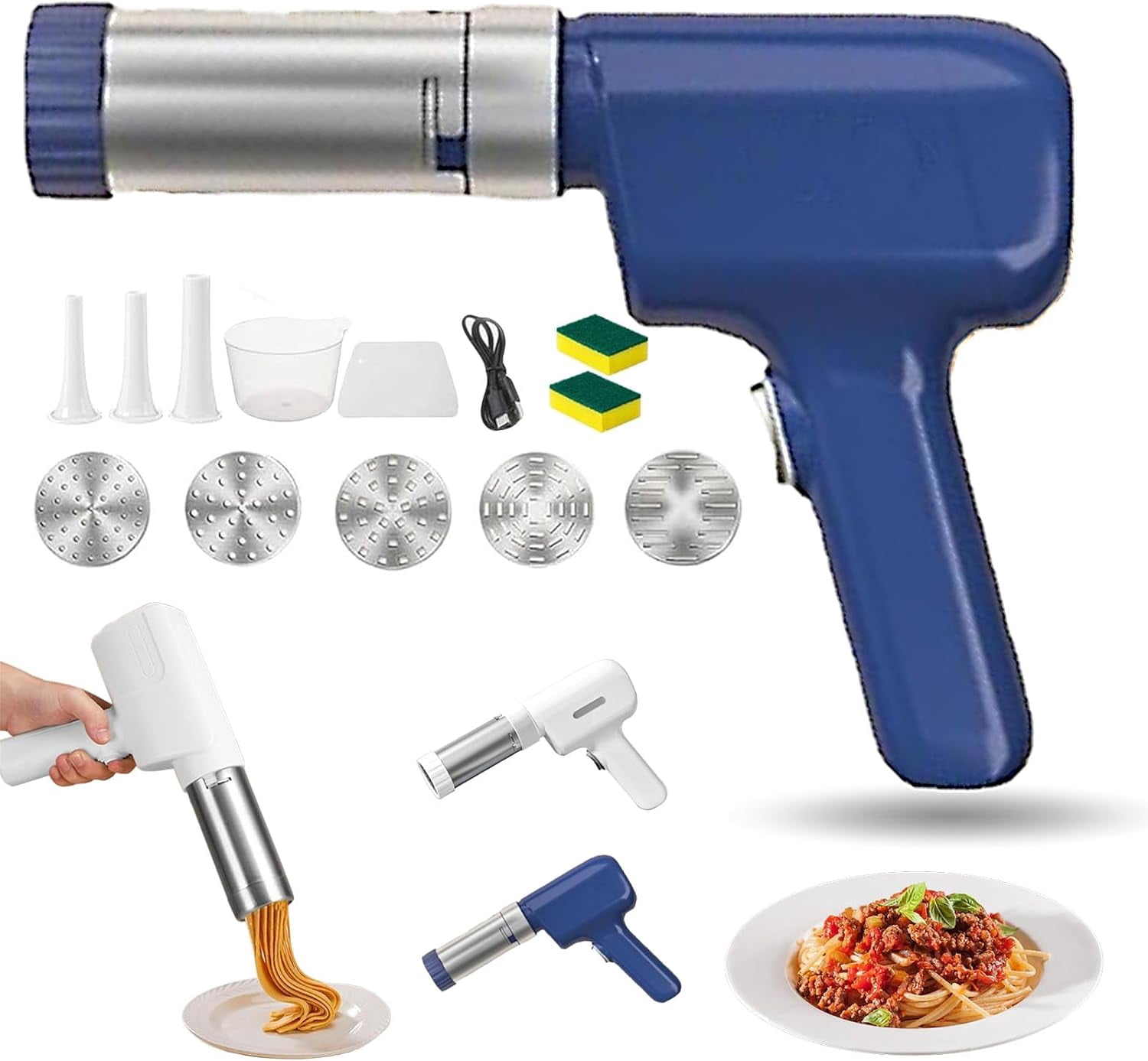 Idiyappam Maker Electric, 5-in-1 Cordless Pasta Machine, Multi-Function ...