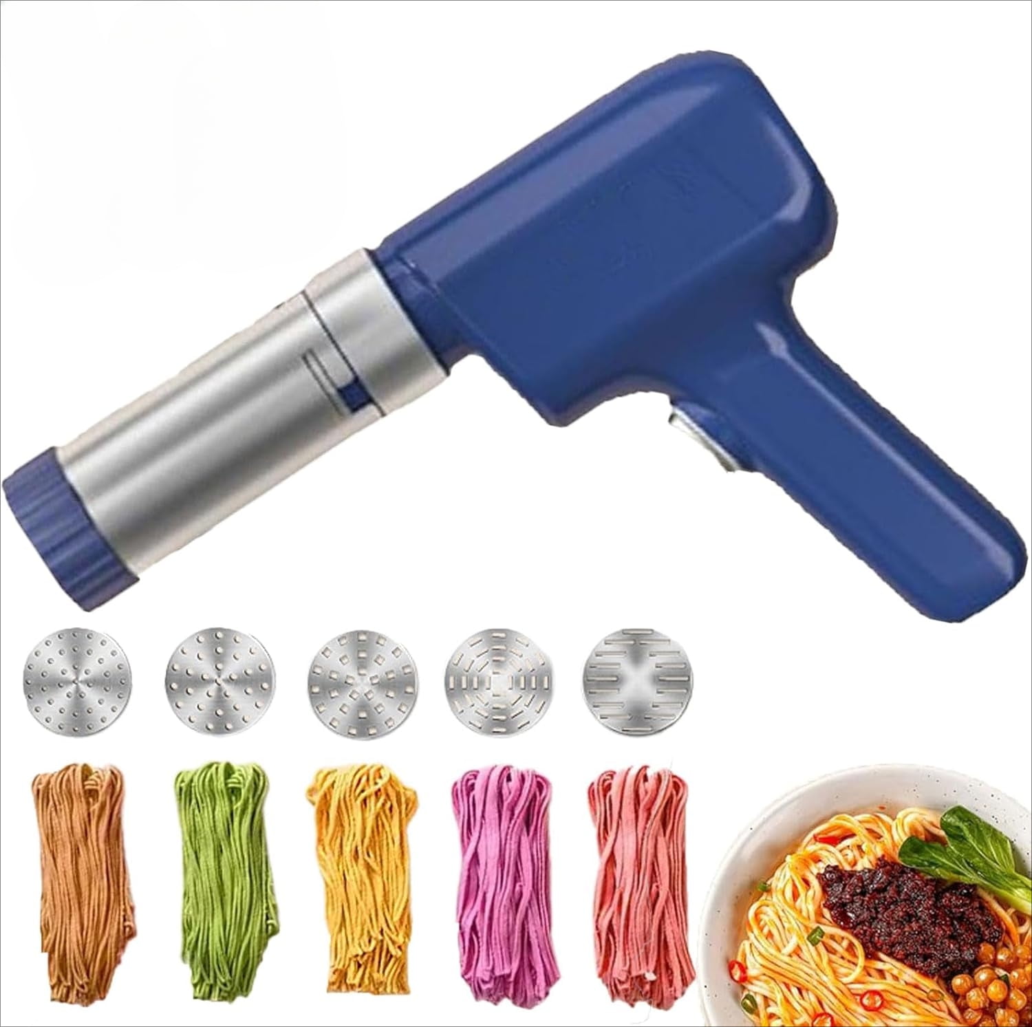 Idiyappam Maker Electric, Handheld Electric Pasta Maker Gun 5-in-1 ...