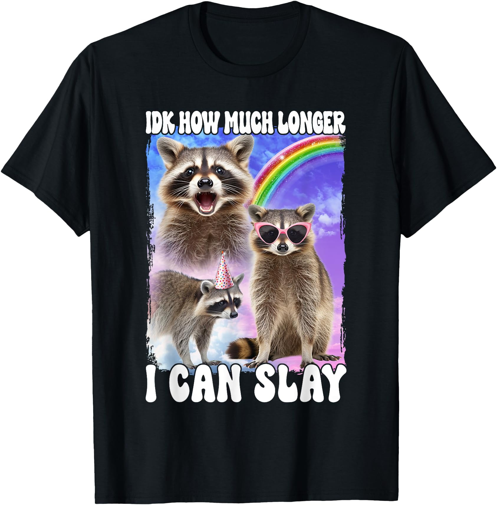 Idk How Much Longer I Can Slay Meme Raccoon Funny Unisex T-Shirt for ...