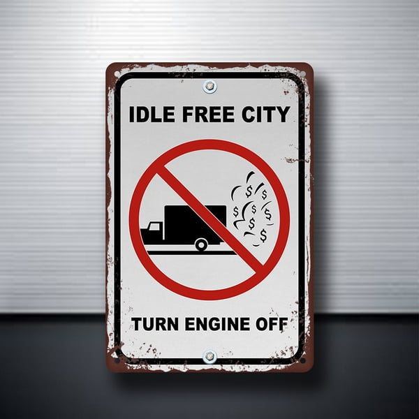 Idle Free City Turn Off Engine Sign Aluminum Sign Home Decor Metal Wall ...