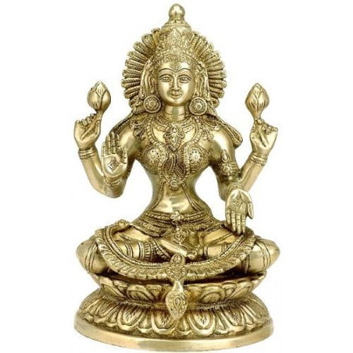 Idol Collections Vishnu Priya Goddess Lakshmi Brass Sculpture Height 95 ...